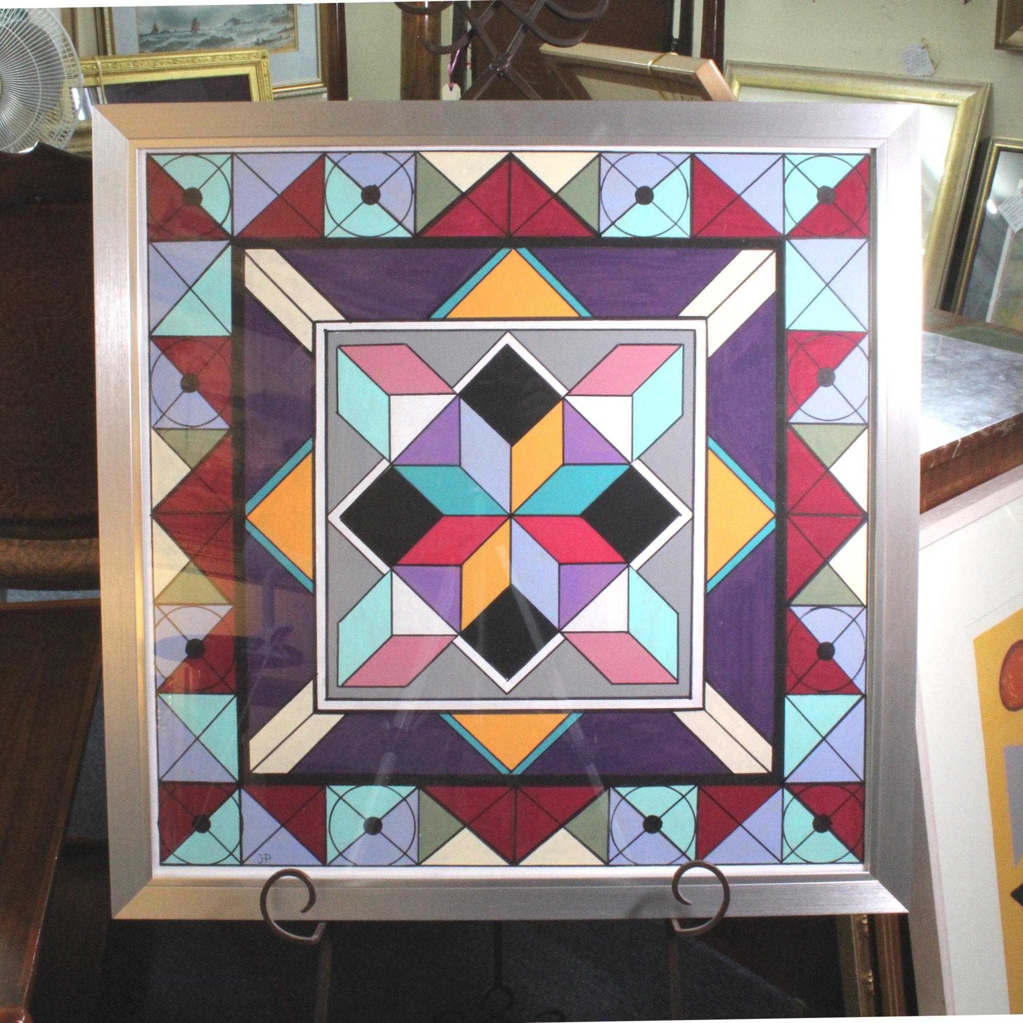 Geometrical Composition Acrylic on Board by Jan Pinkster - Camberwell ...