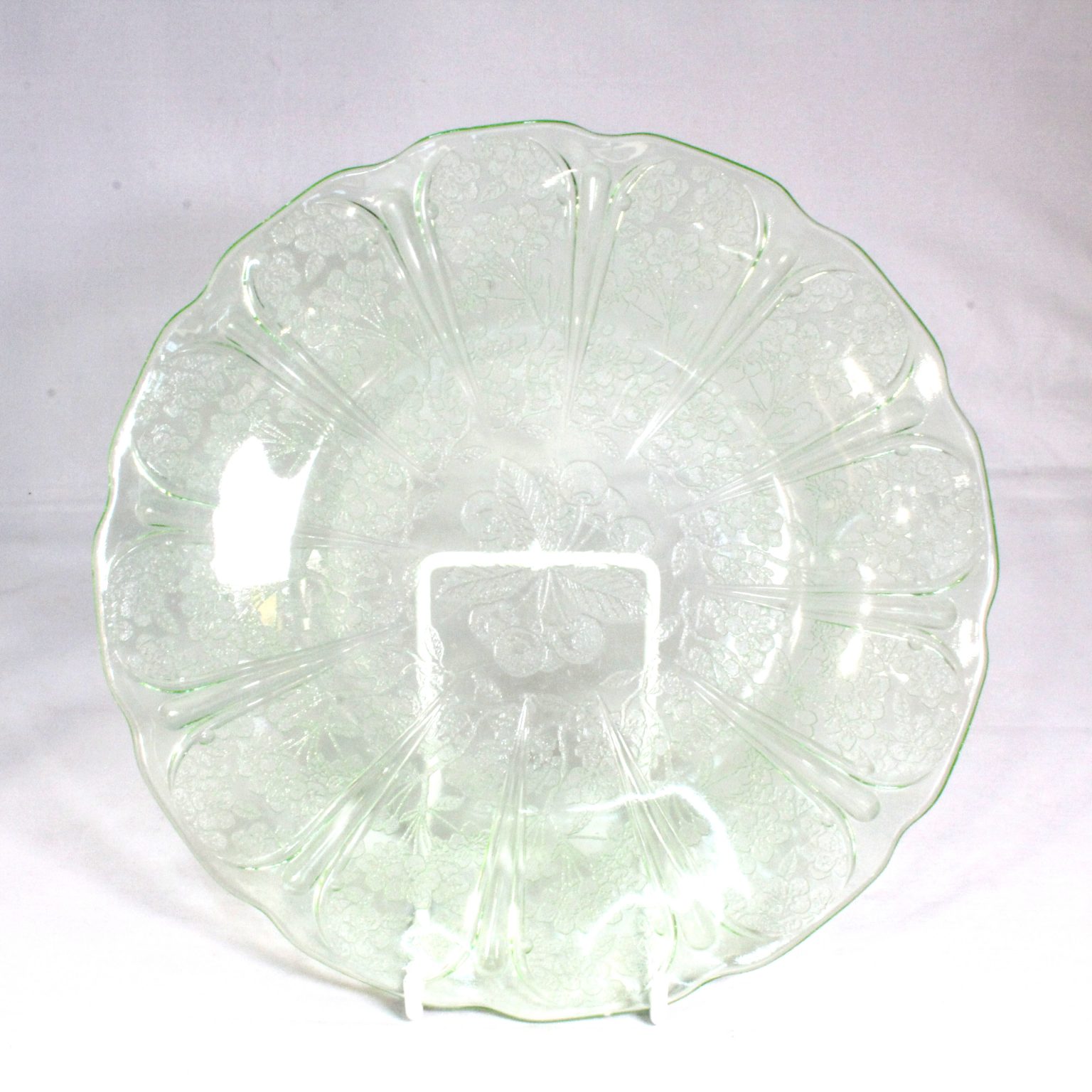 Uranium Glass Dinner Plate - Camberwell Antique Centre