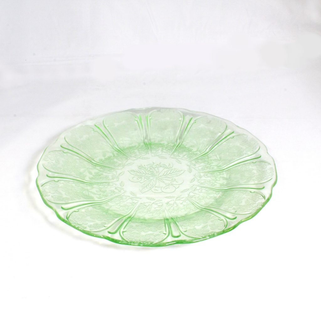 Uranium Glass Dinner Plate - Camberwell Antique Centre